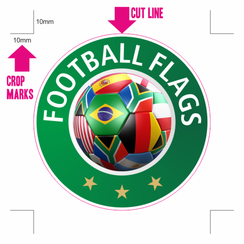 Custom Size PVC Free Waterproof Stickers Footballflags co uk