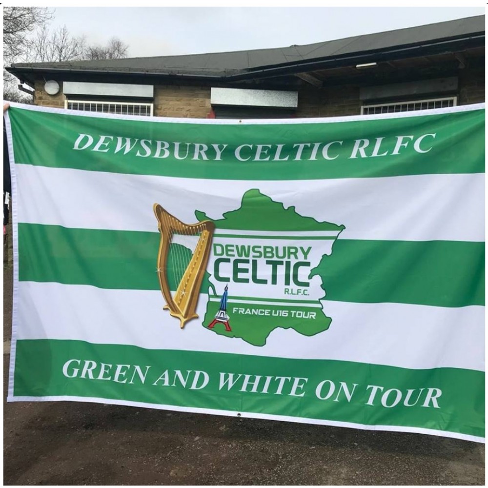 8ft x 5ft (2.44m x 1.52m) Custom Football Flag | footballflags.co.uk